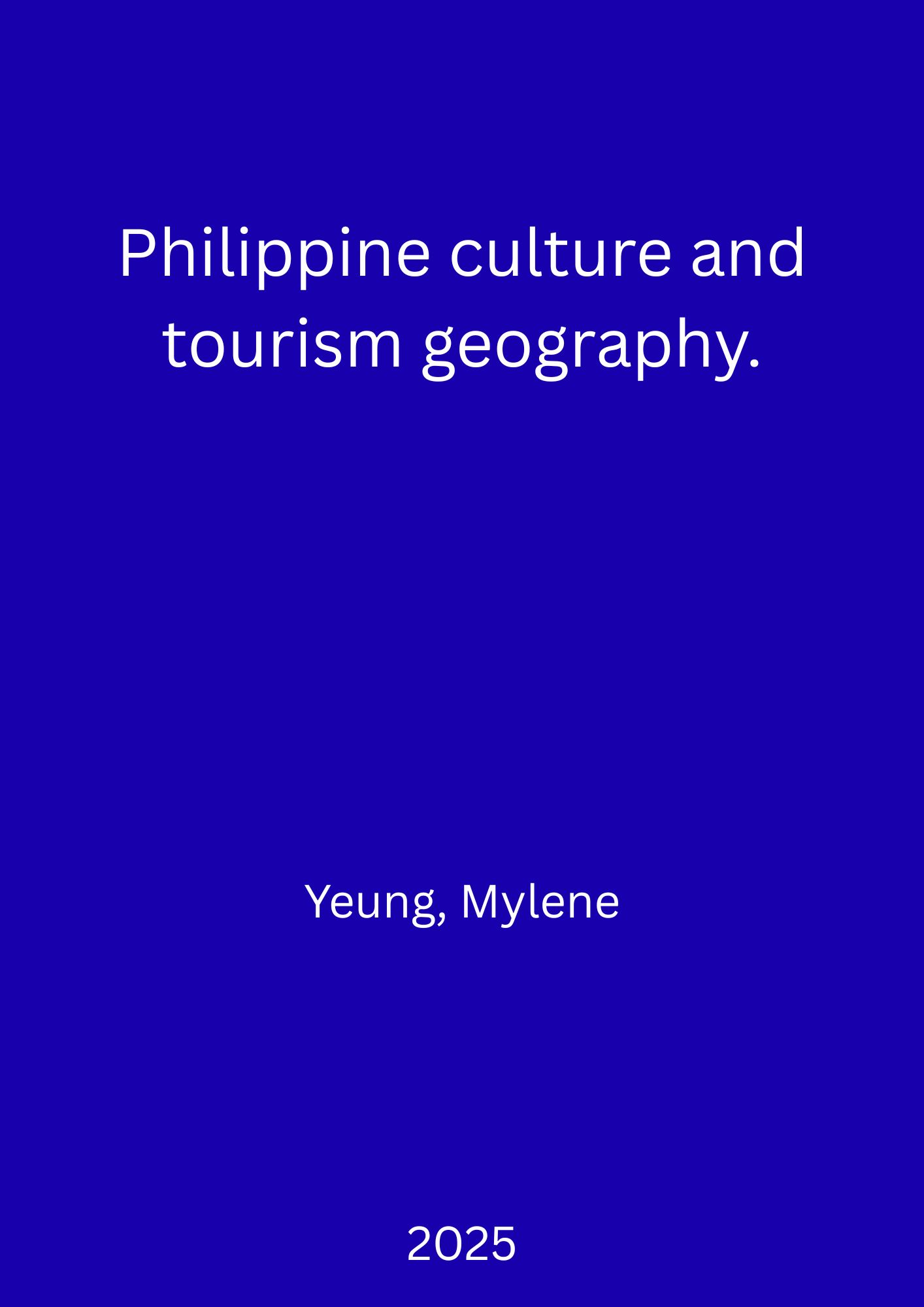 SBLC - Philippine culture and tourism geography.